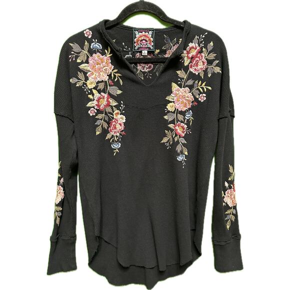 Johnny Was | Tops | Johnny Was Los Angeles Black Waffle Knit Long ...